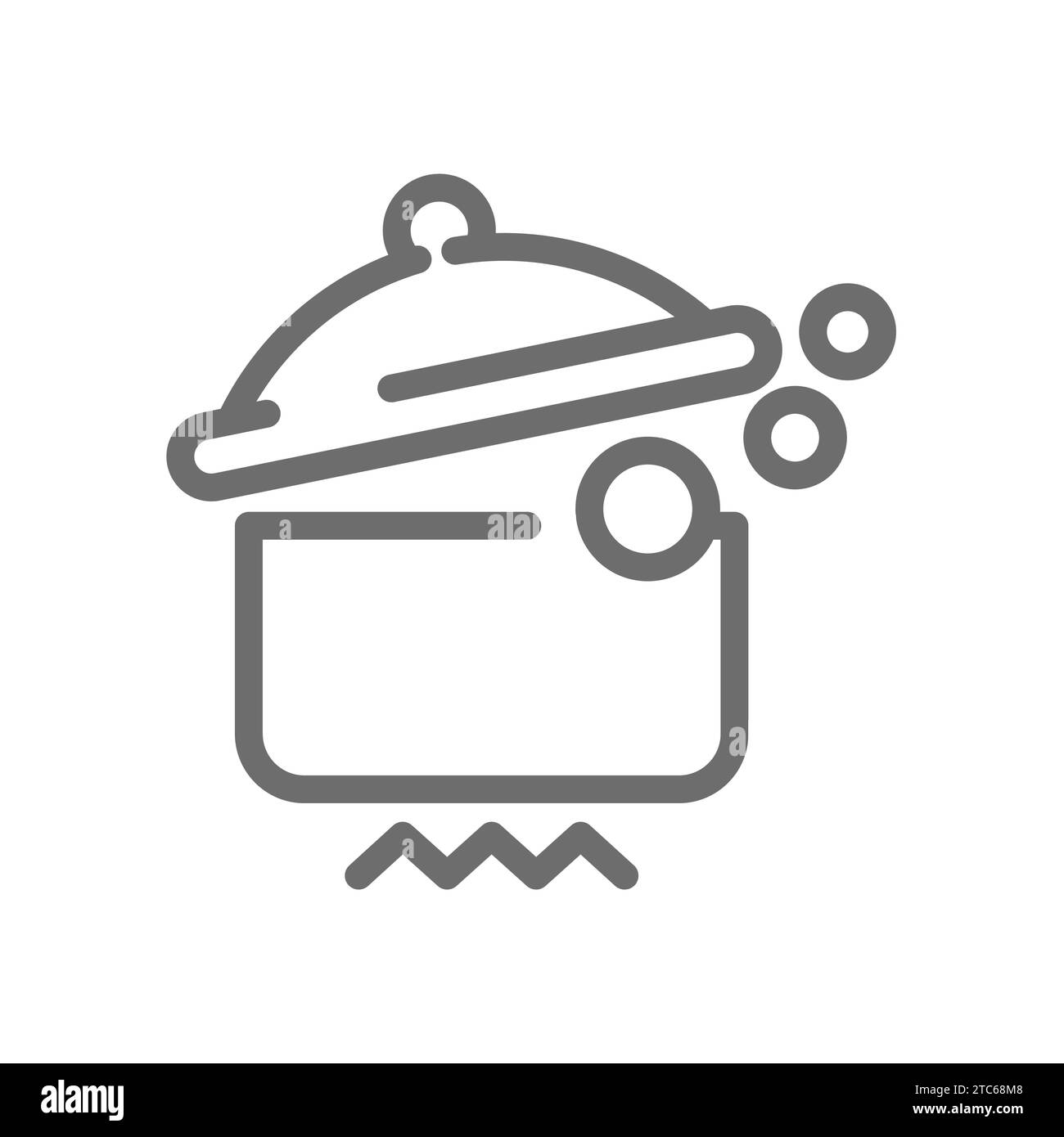 Cooking pot outline flat Black and White Stock Photos & Images - Alamy