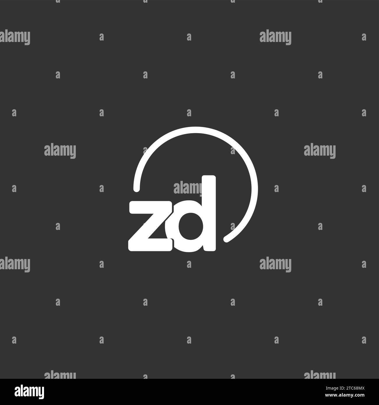 ZD initial logo with rounded circle vector graphic Stock Vector Image ...