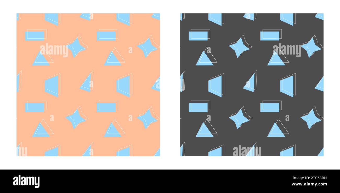 Geometric patterns Peach fuzz color with simple figures of triangle ...