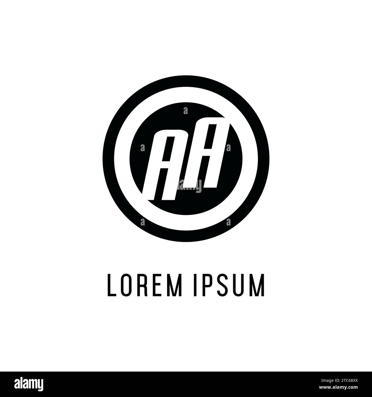 Initial AA logo concentric circle line, clean and simple monogram logo style vector graphic ...