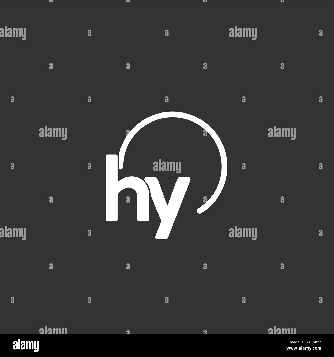 HY initial logo with rounded circle vector graphic Stock Vector Image ...