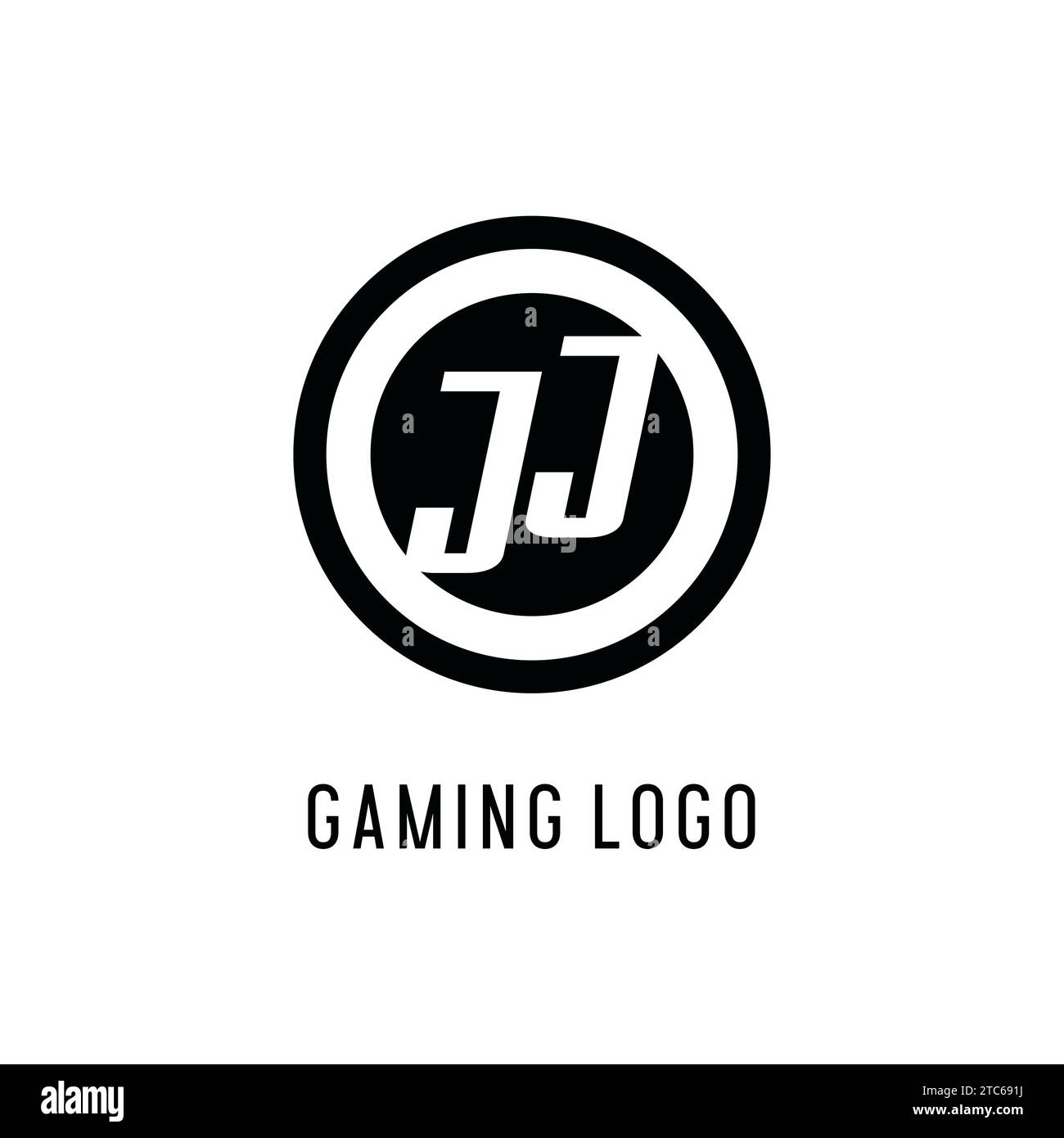 Initial JJ logo concentric circle line, clean and simple monogram logo style vector graphic ...