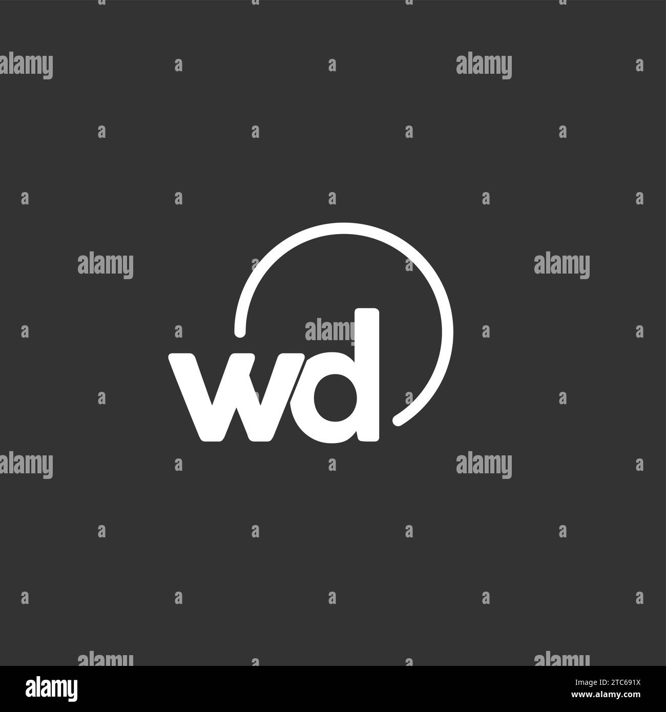 WD initial logo with rounded circle vector graphic Stock Vector Image ...