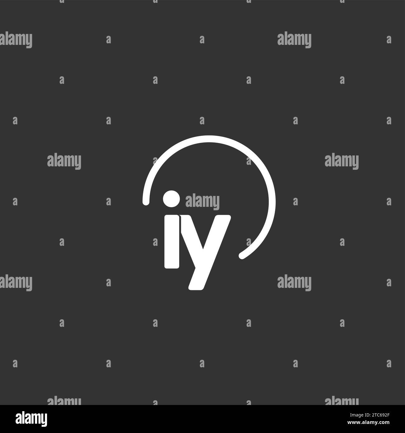 IY initial logo with rounded circle vector graphic Stock Vector Image ...