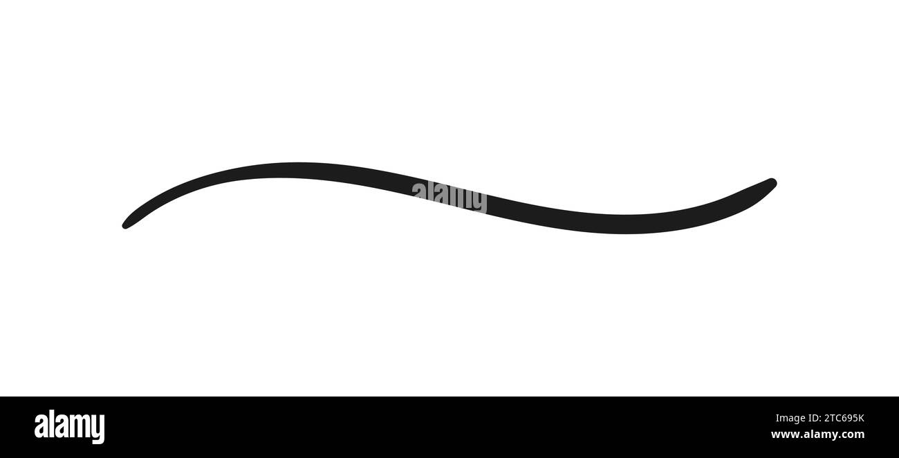Swoosh and swoops underline typography tail shape. Brush drawn thick ...