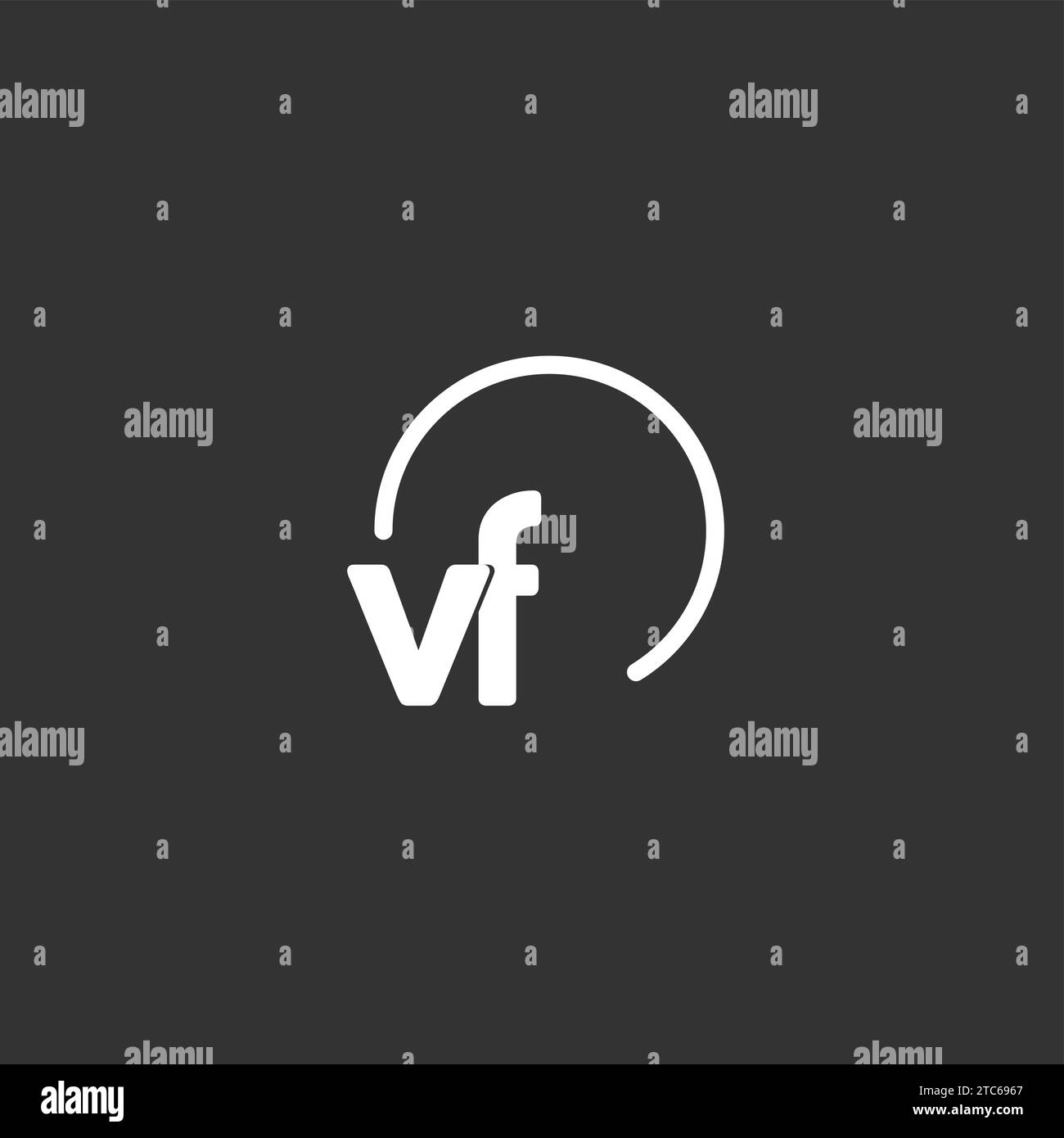 VF initial logo with rounded circle vector graphic Stock Vector Image ...