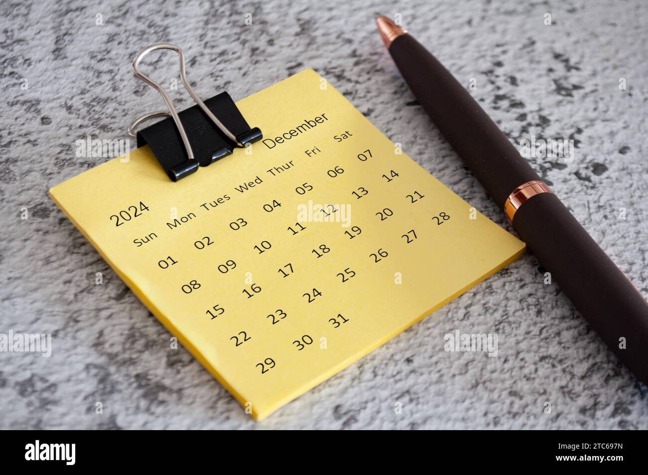 December 2024 calendar on sticky notes. Calendar concept Stock Photo ...