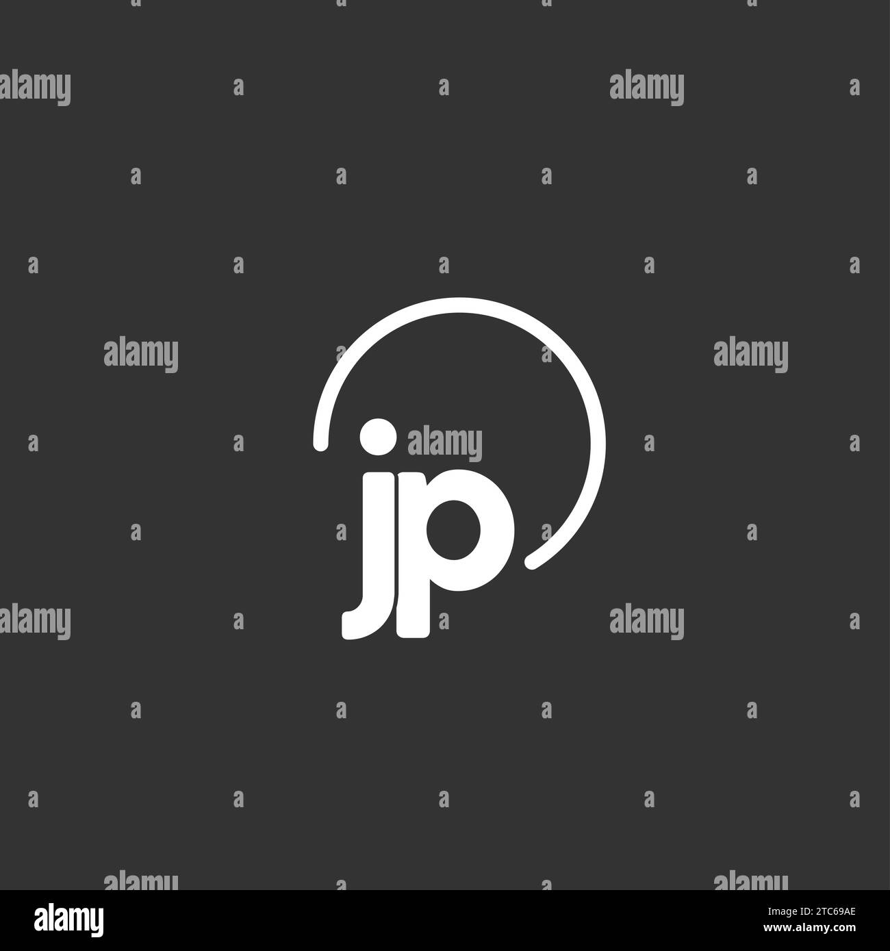 JP initial logo with rounded circle vector graphic Stock Vector Image ...