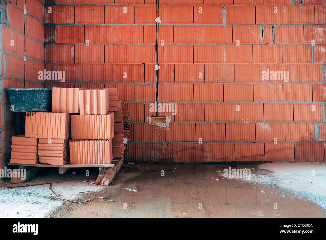 Thermal clay blocks on construction site, building and architecture ...