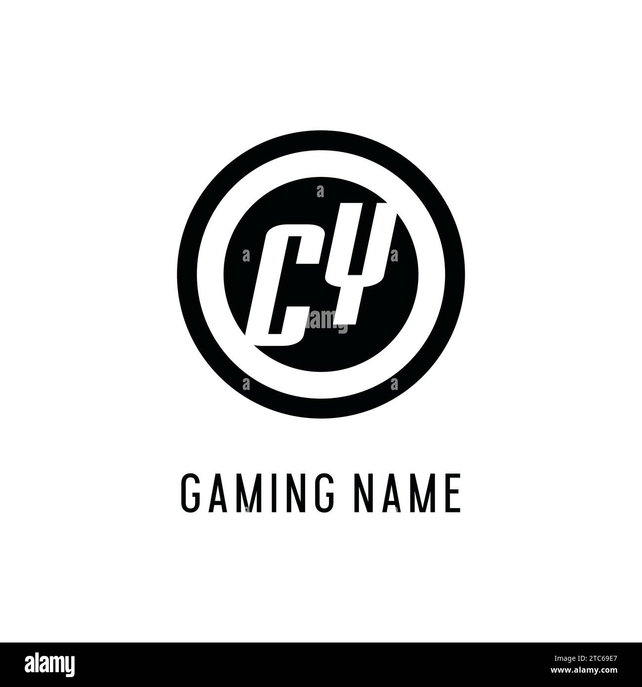 Initial CY logo concentric circle line, clean and simple monogram logo ...