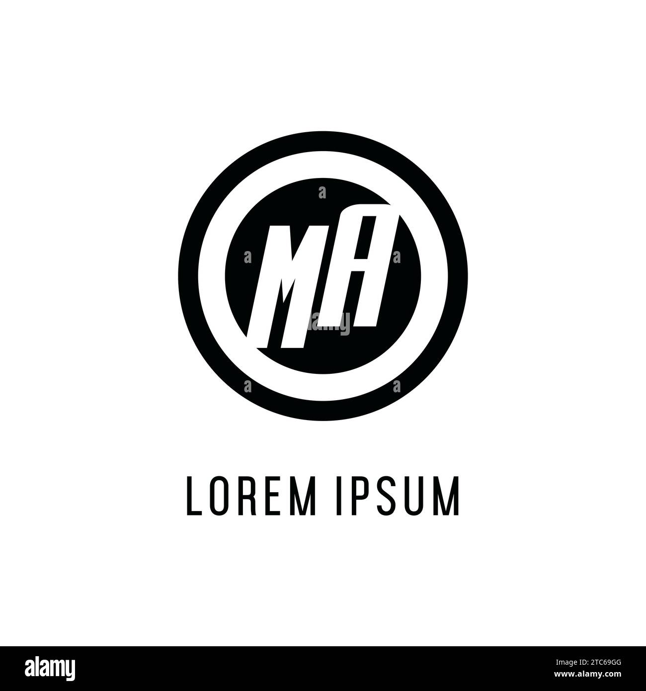 Initial MA logo concentric circle line, clean and simple monogram logo ...