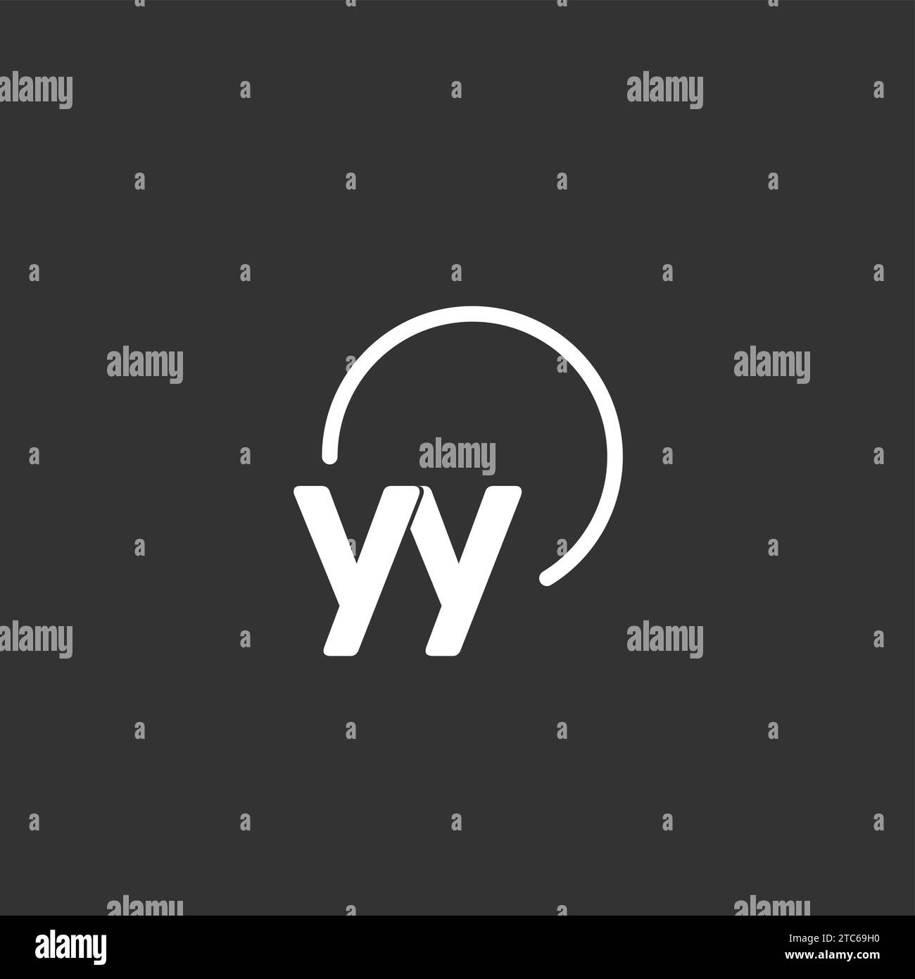 YY initial logo with rounded circle vector graphic Stock Vector Image ...