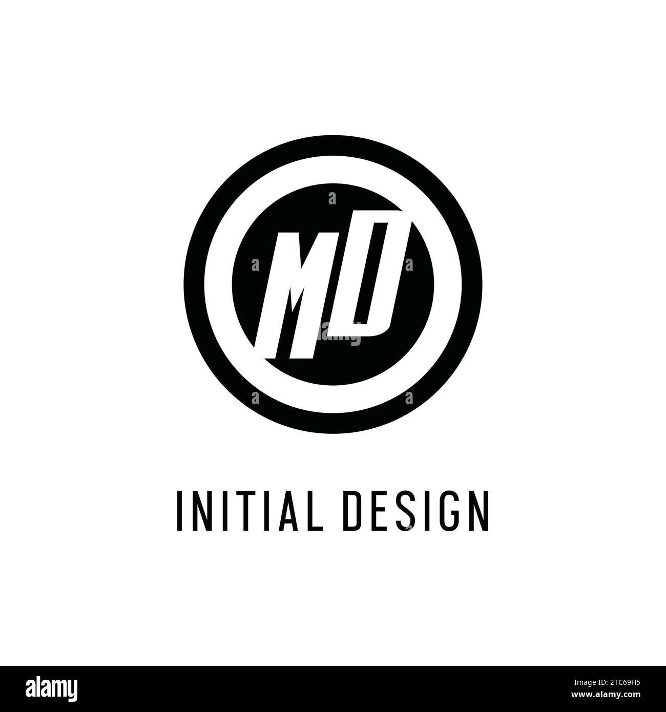 Initial MD logo concentric circle line, clean and simple monogram logo ...