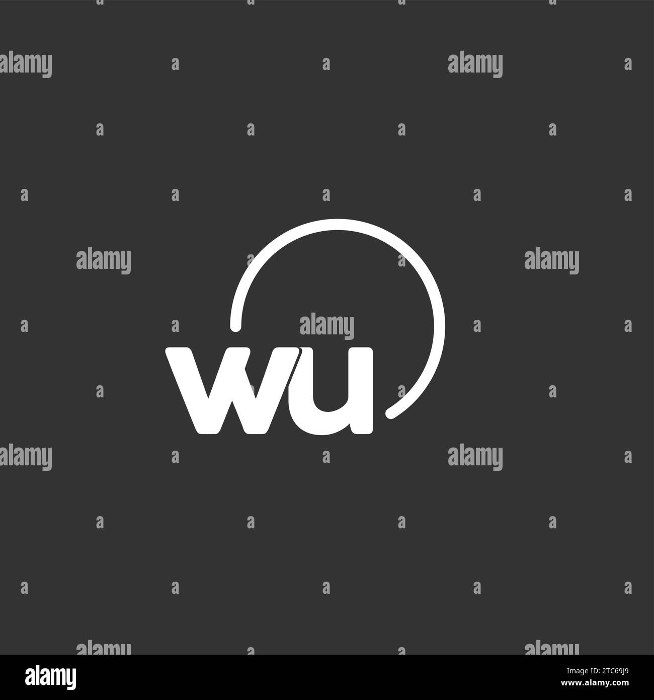 WU initial logo with rounded circle vector graphic Stock Vector Image ...