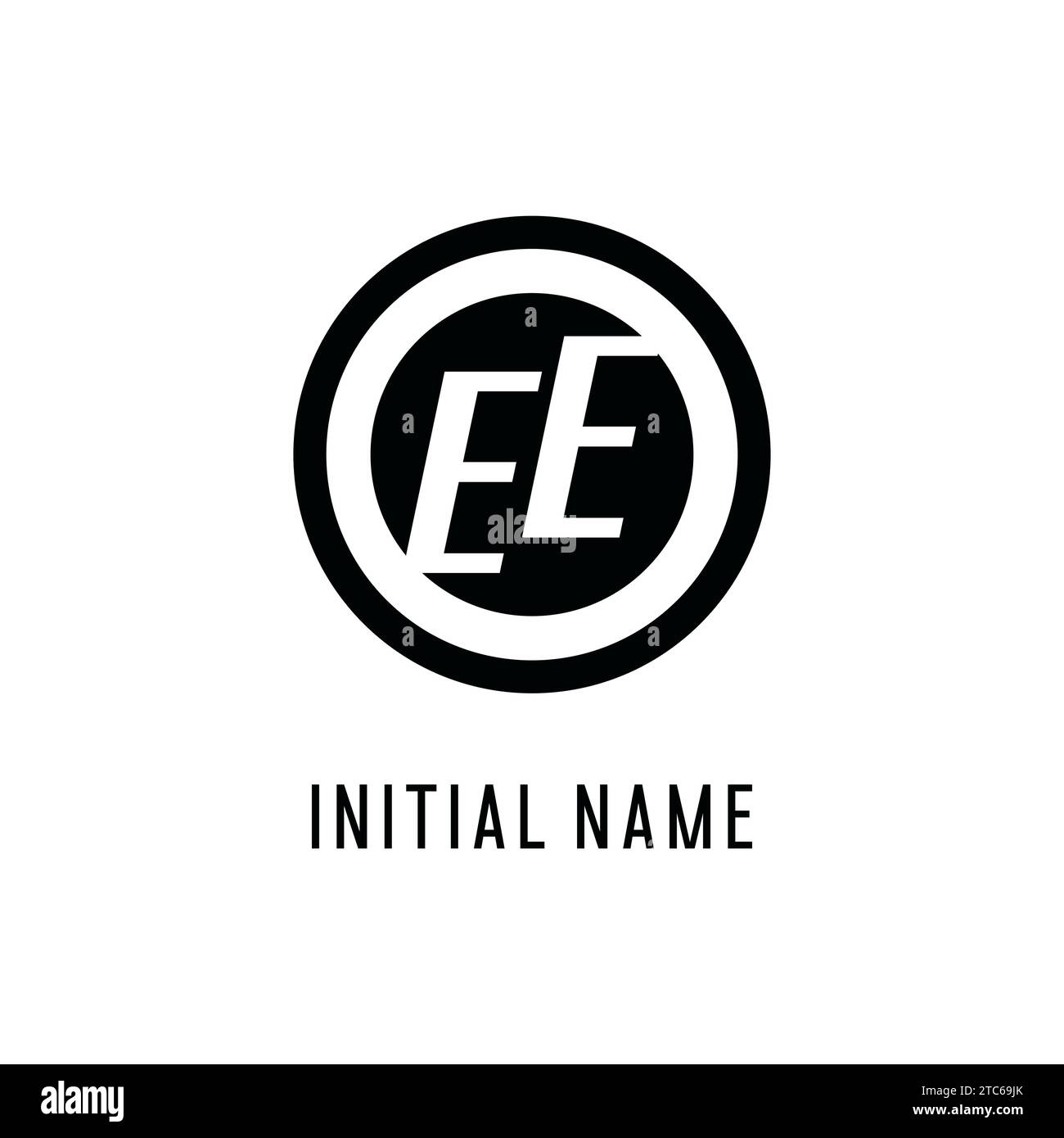 Initial EE logo concentric circle line, clean and simple monogram logo style vector graphic ...