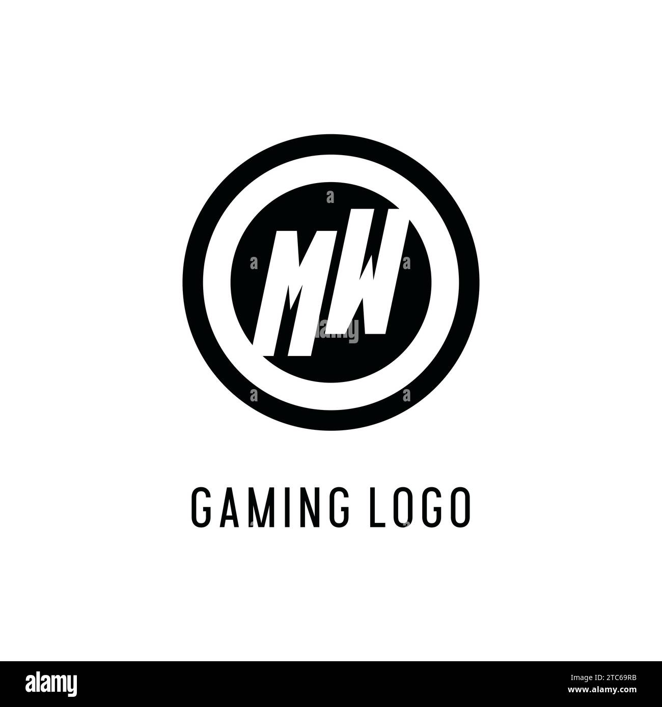 Initial MW logo concentric circle line, clean and simple monogram logo ...