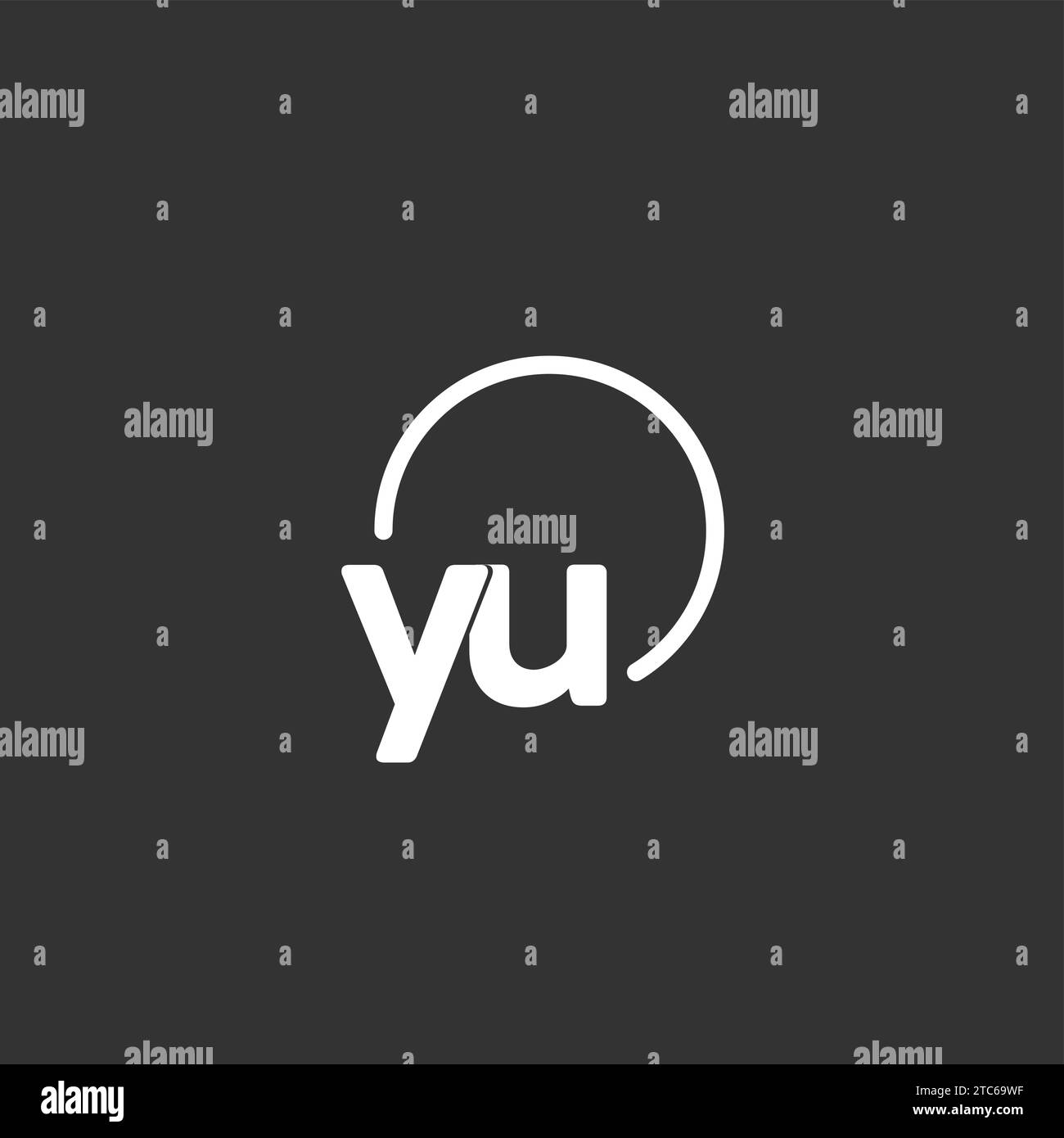 YU initial logo with rounded circle vector graphic Stock Vector Image ...