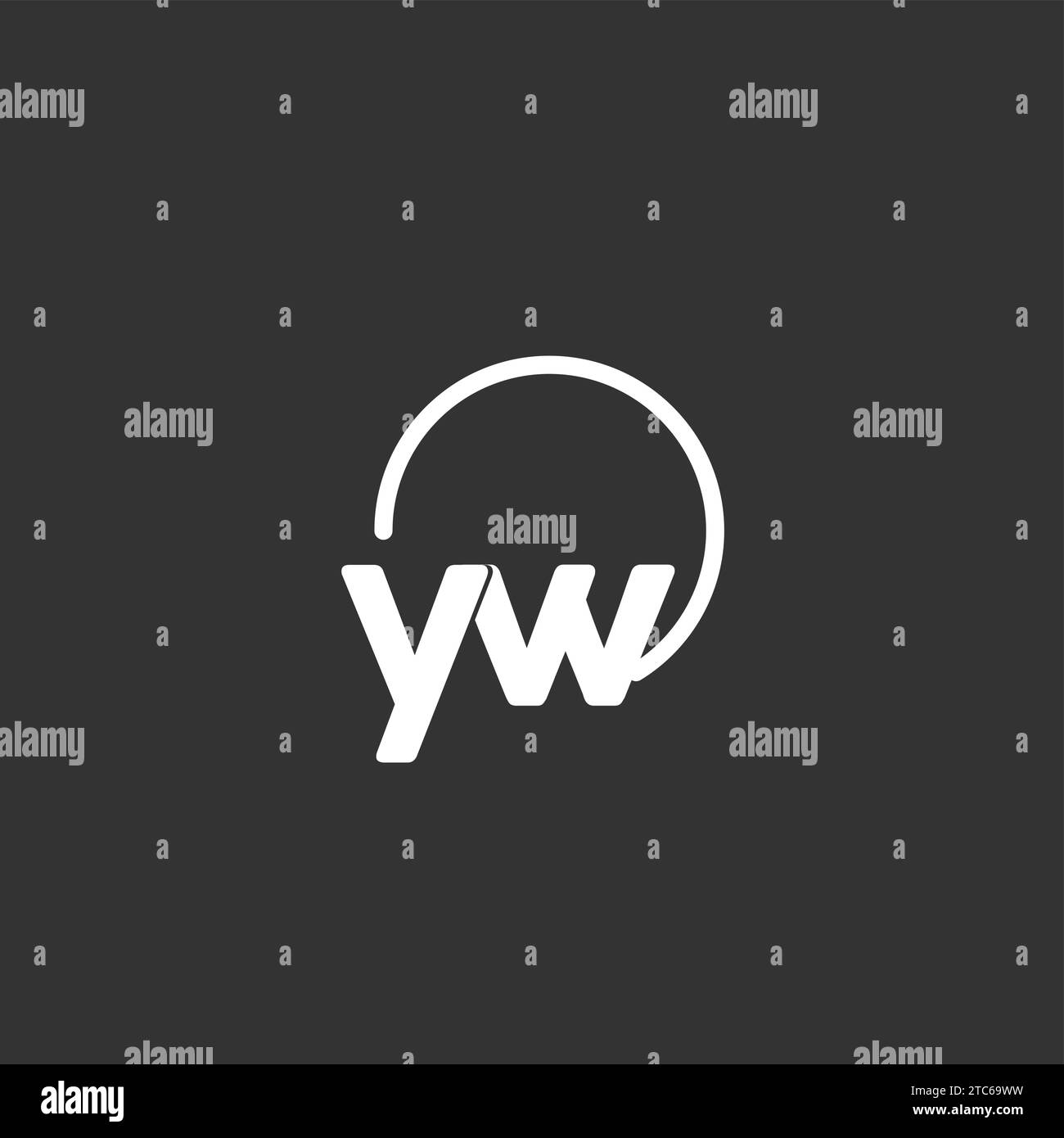 YW initial logo with rounded circle vector graphic Stock Vector Image ...