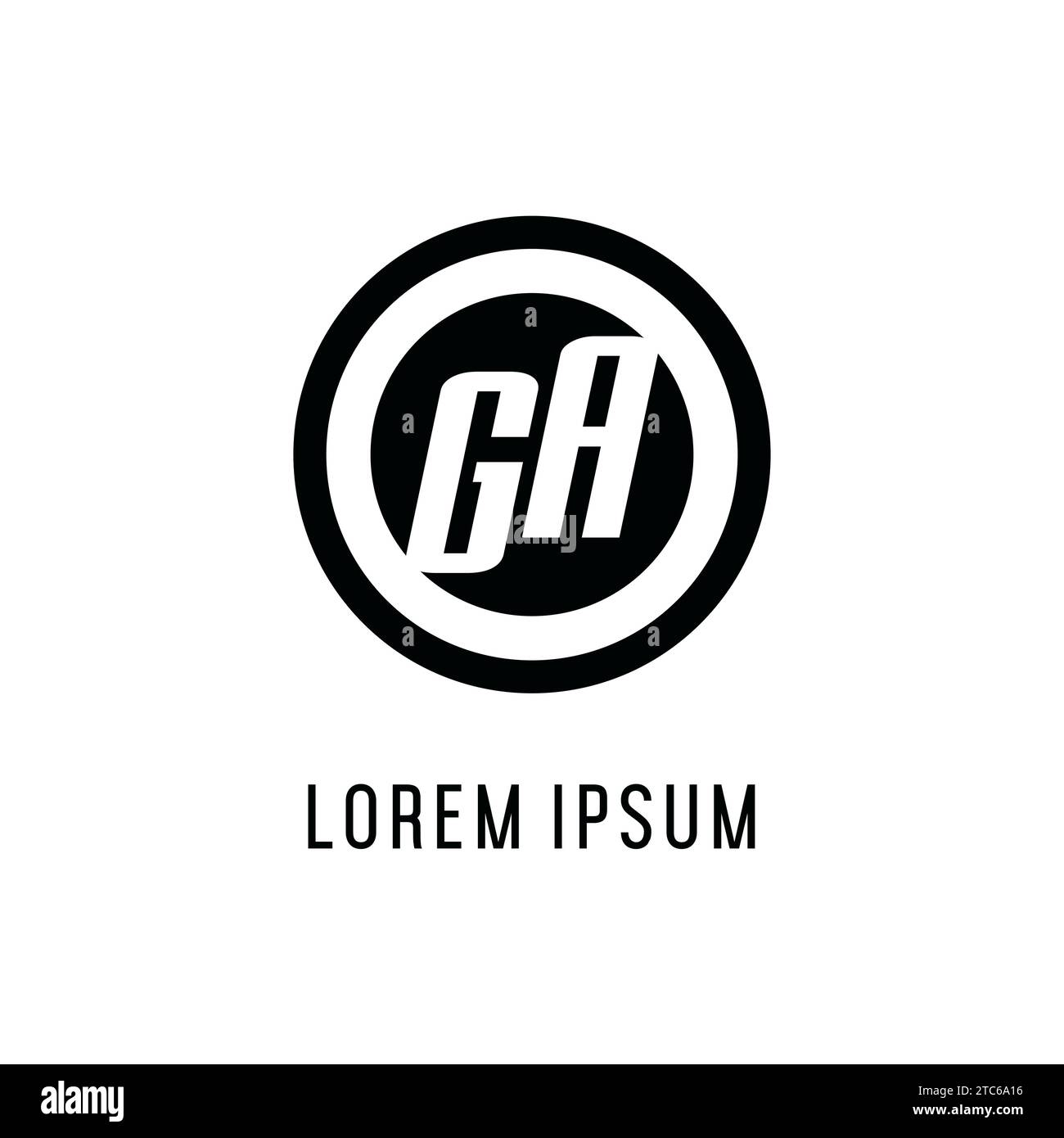 Initial GA logo concentric circle line, clean and simple monogram logo ...