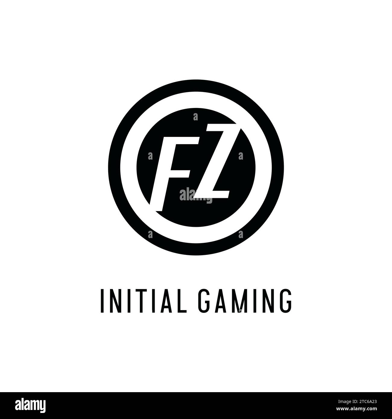 Initial FZ logo concentric circle line, clean and simple monogram logo style vector graphic ...