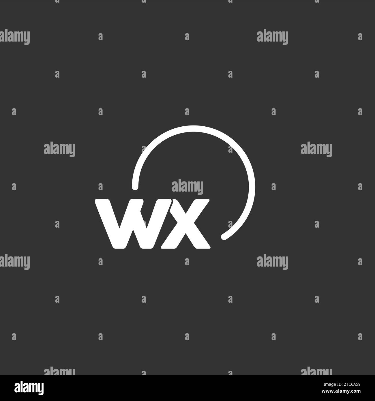 WX initial logo with rounded circle vector graphic Stock Vector Image ...