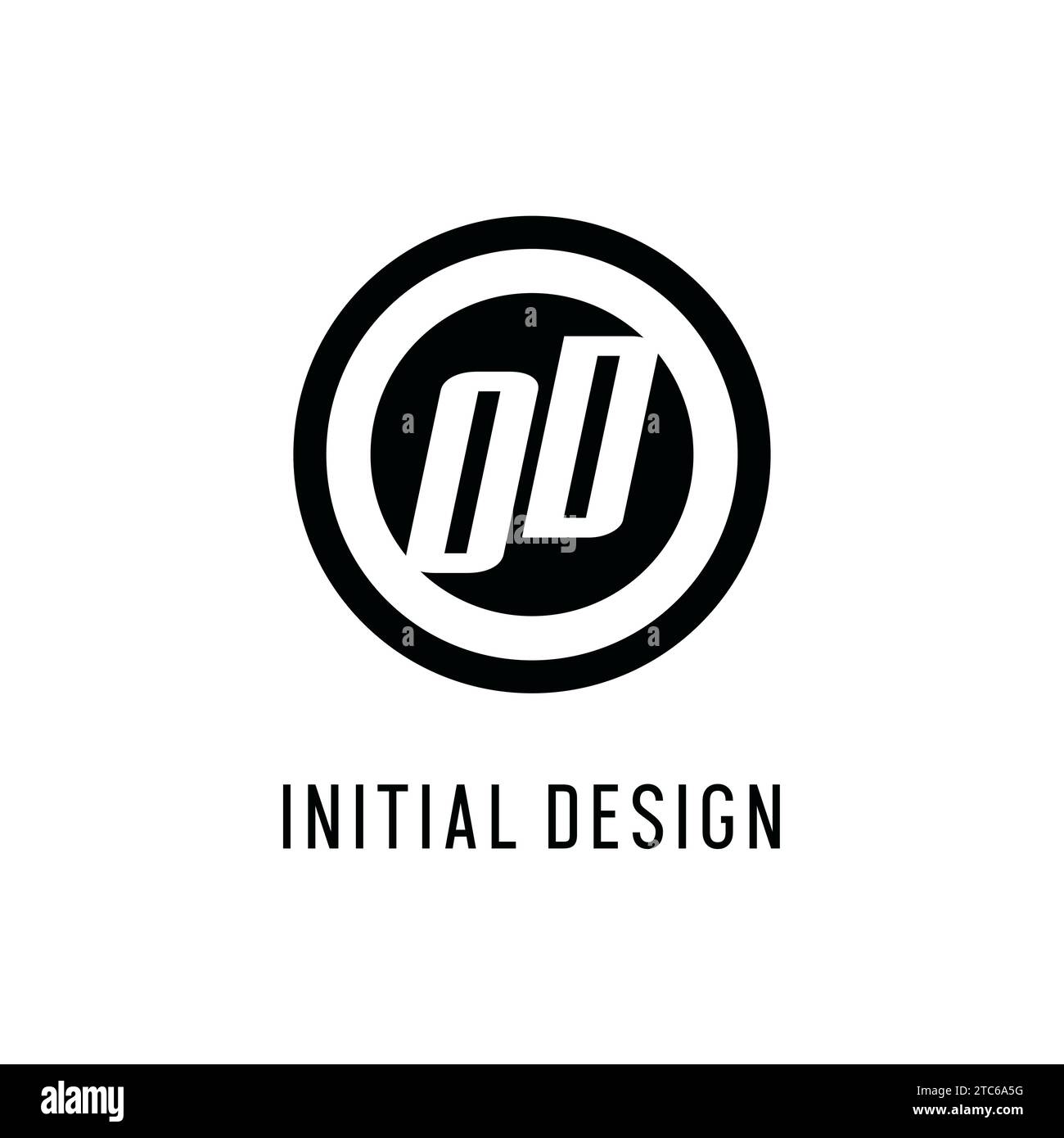 Initial OD logo concentric circle line, clean and simple monogram logo ...