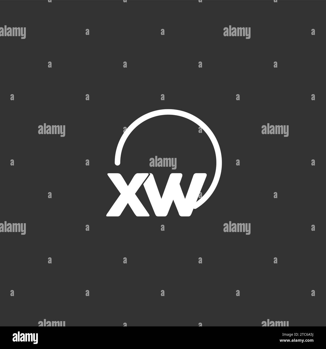 XW initial logo with rounded circle vector graphic Stock Vector Image ...