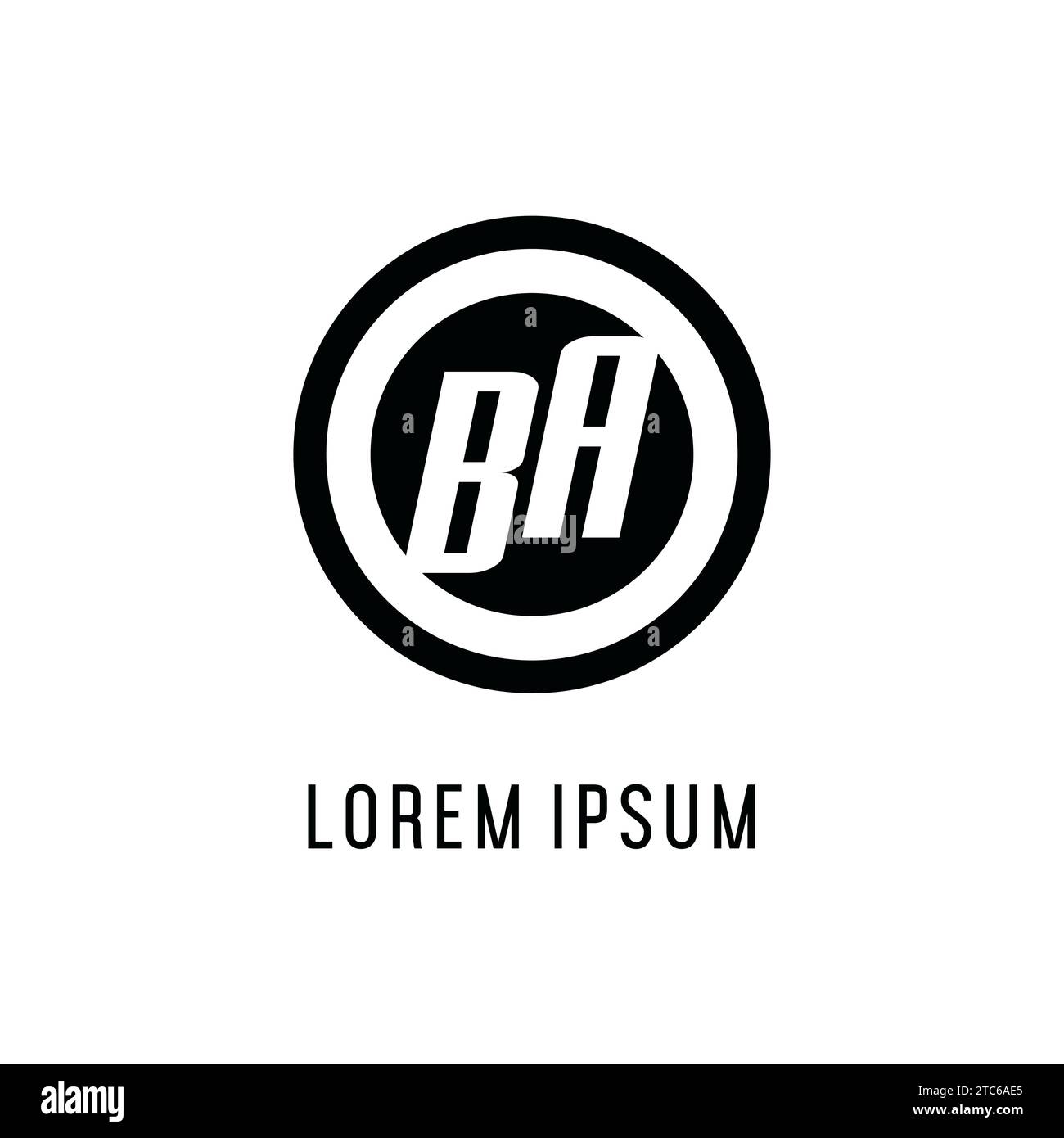 Initial BA logo concentric circle line, clean and simple monogram logo ...