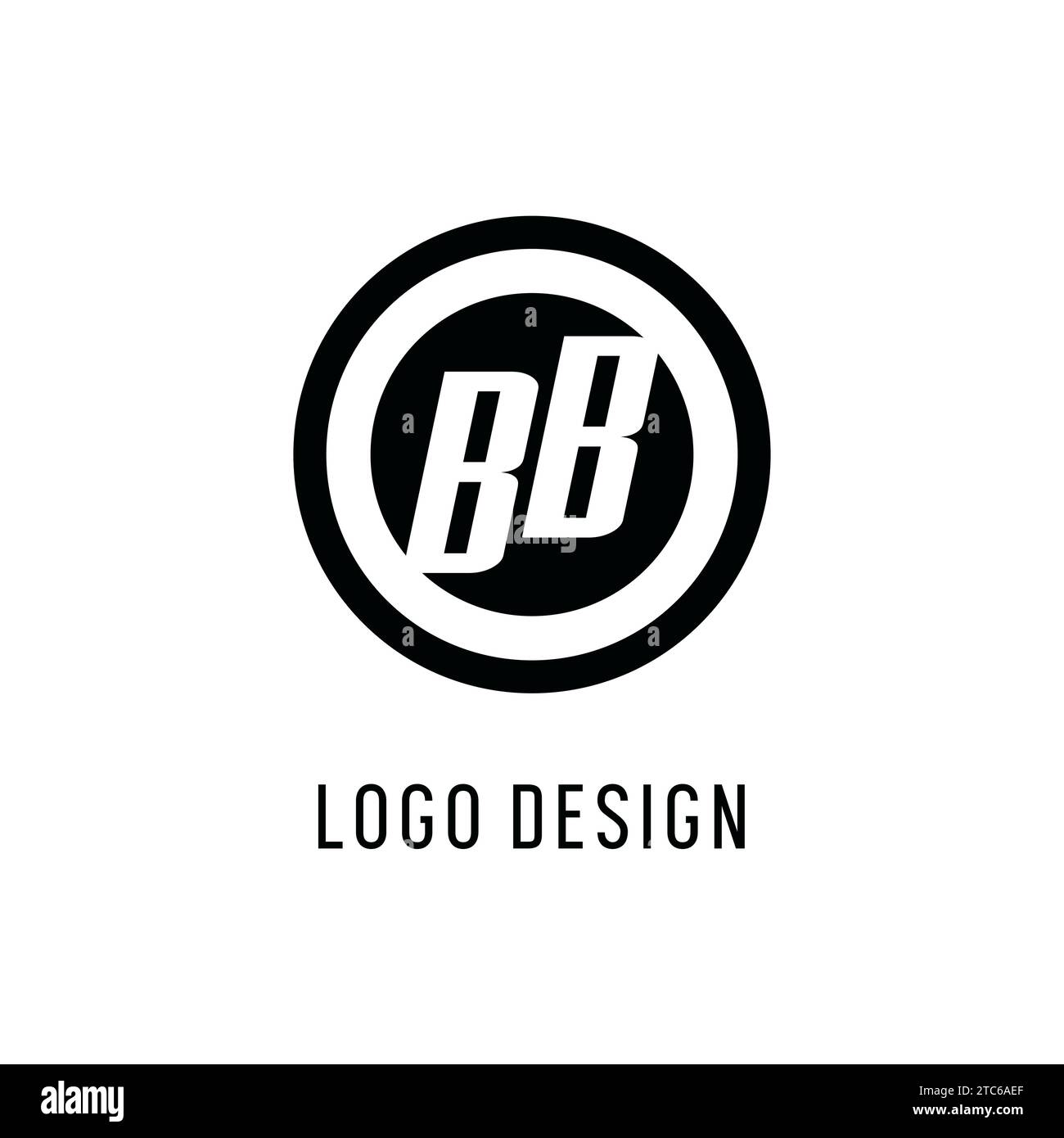 Initial BB logo concentric circle line, clean and simple monogram logo ...