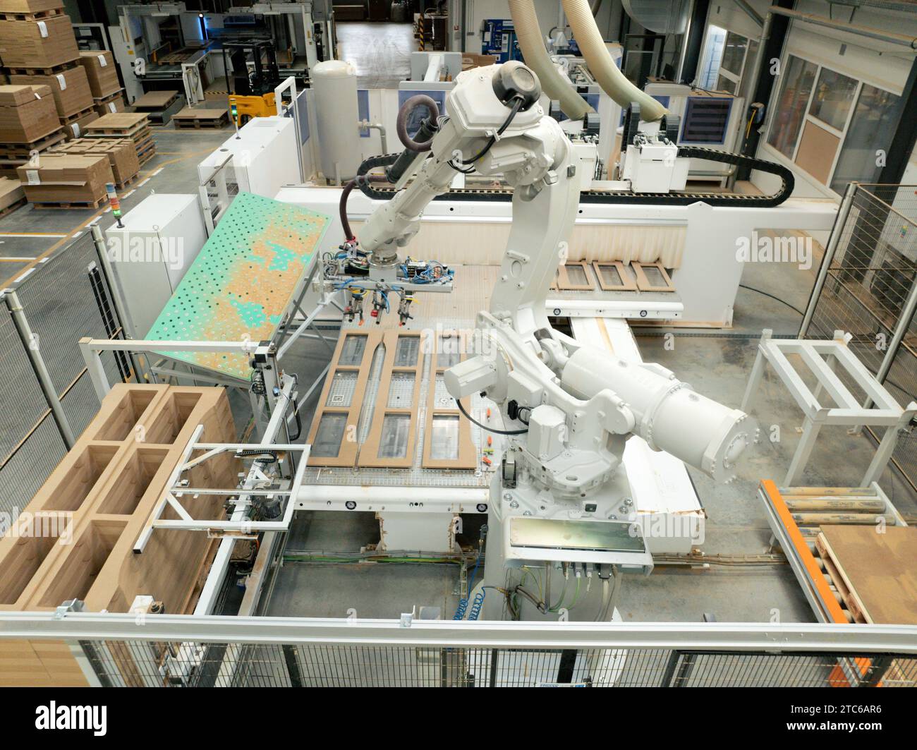 Industrial automation and robotics in modern industrial factory. High ...