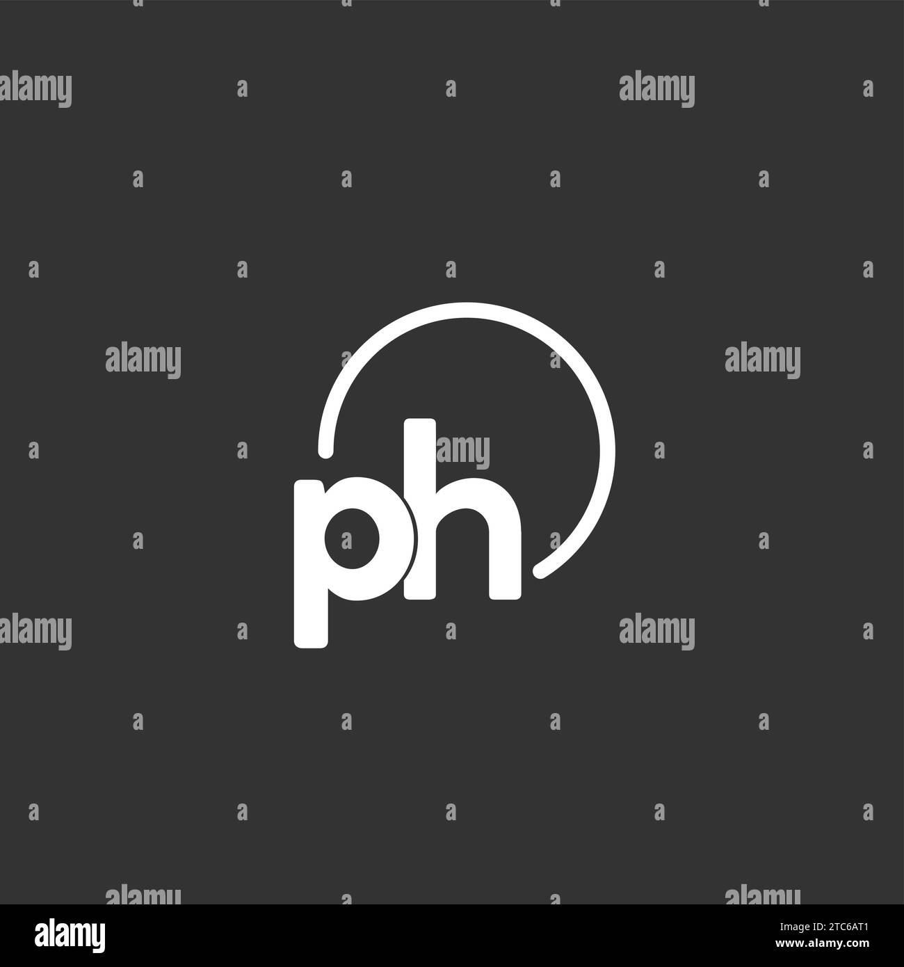 PH initial logo with rounded circle vector graphic Stock Vector Image ...