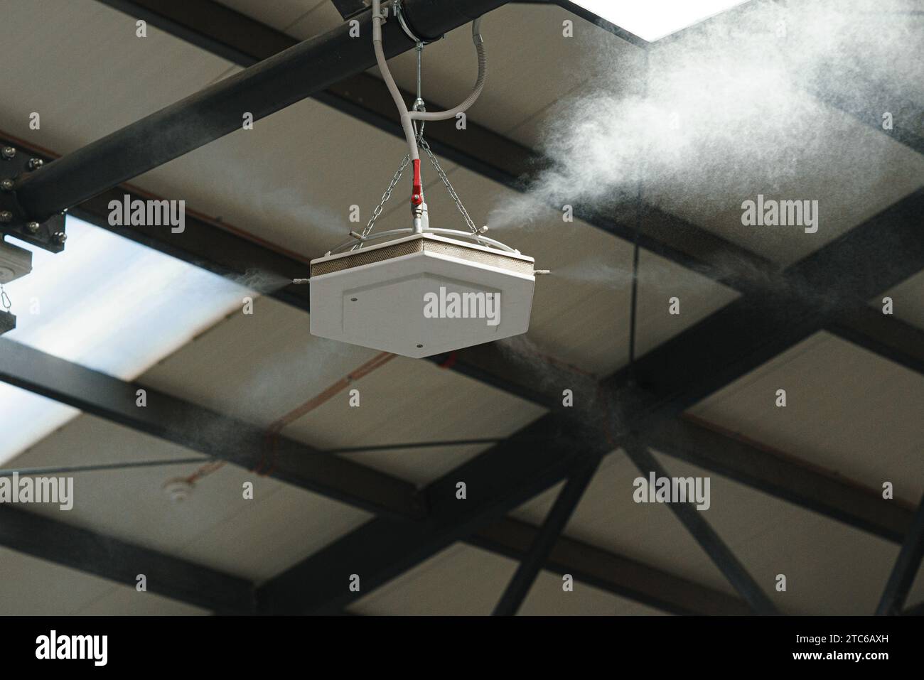 Industrial dust control system in modern manufacturing factory. Dust ...