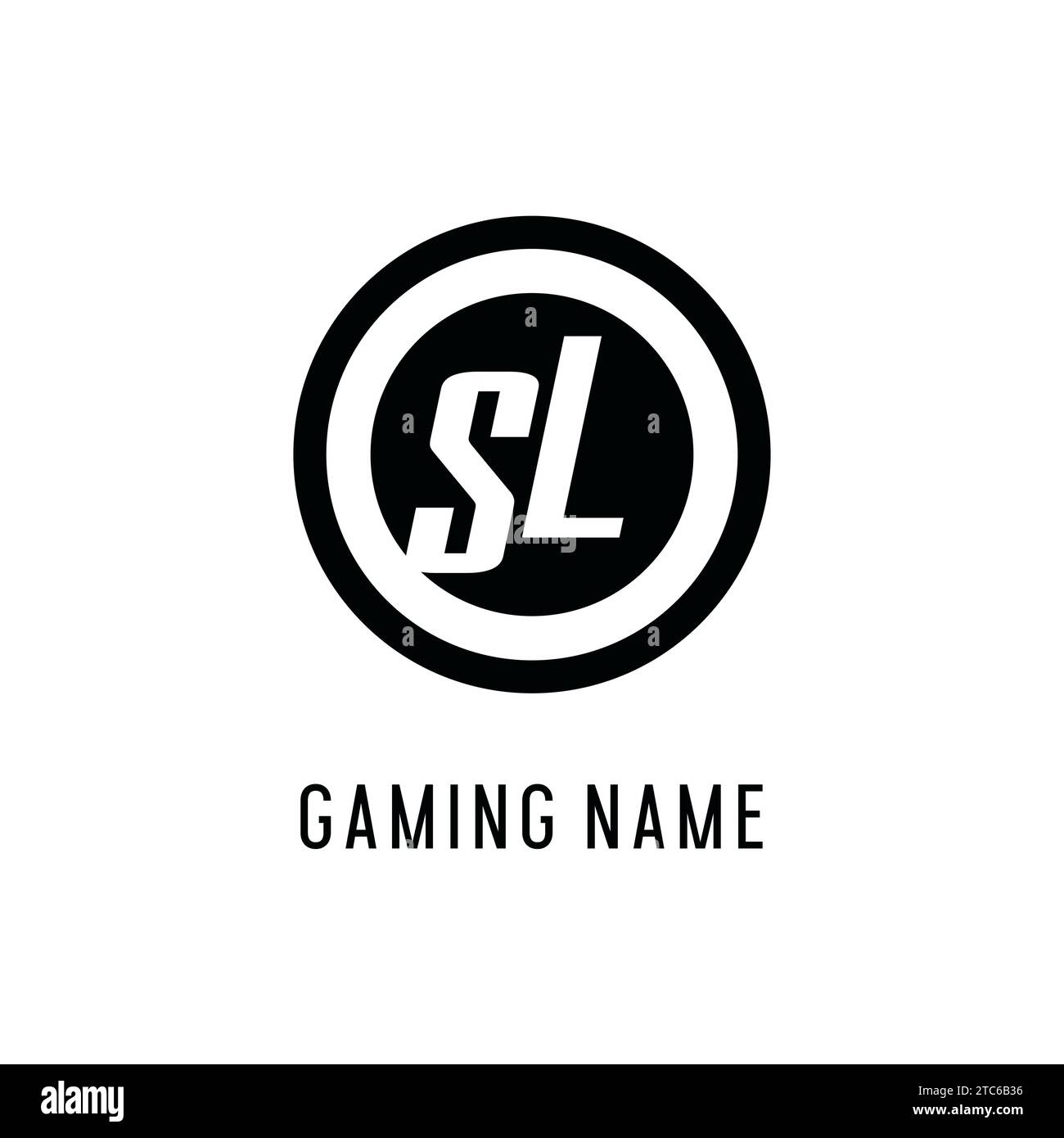 Initial SL logo concentric circle line, clean and simple monogram logo ...