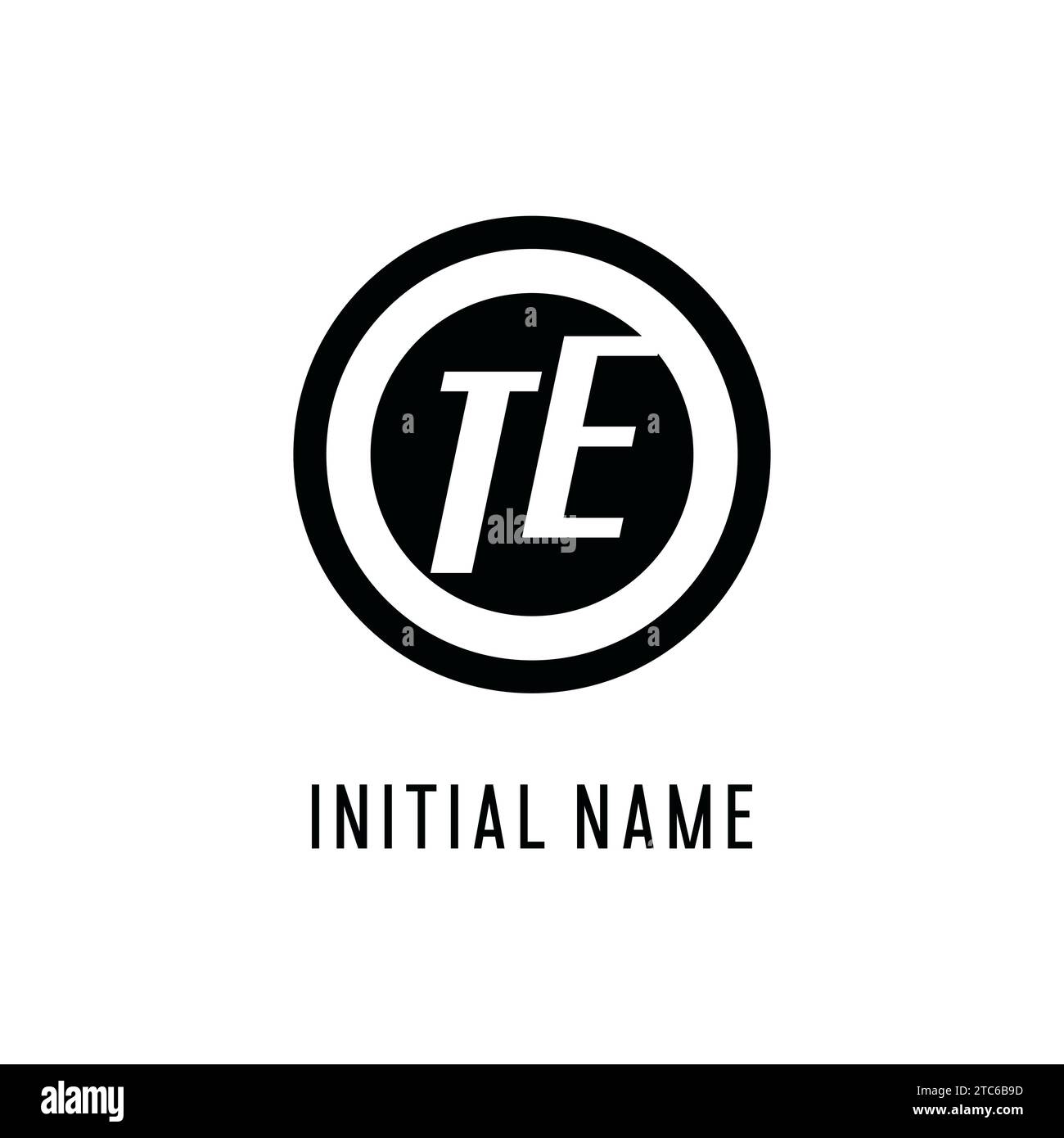 Initial TE logo concentric circle line, clean and simple monogram logo ...
