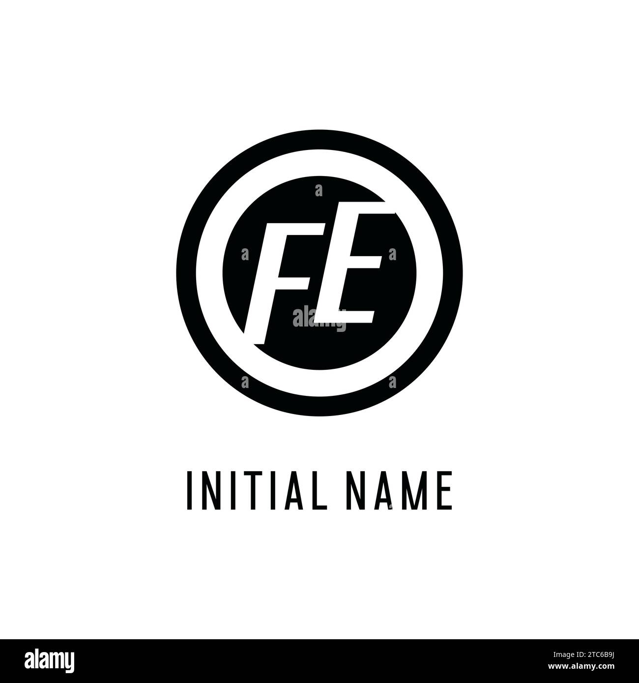 Initial FE logo concentric circle line, clean and simple monogram logo ...