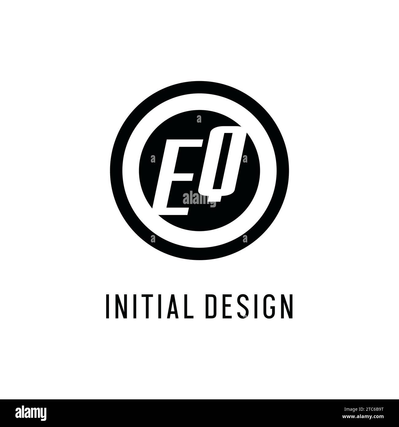 Initial EQ logo concentric circle line, clean and simple monogram logo ...