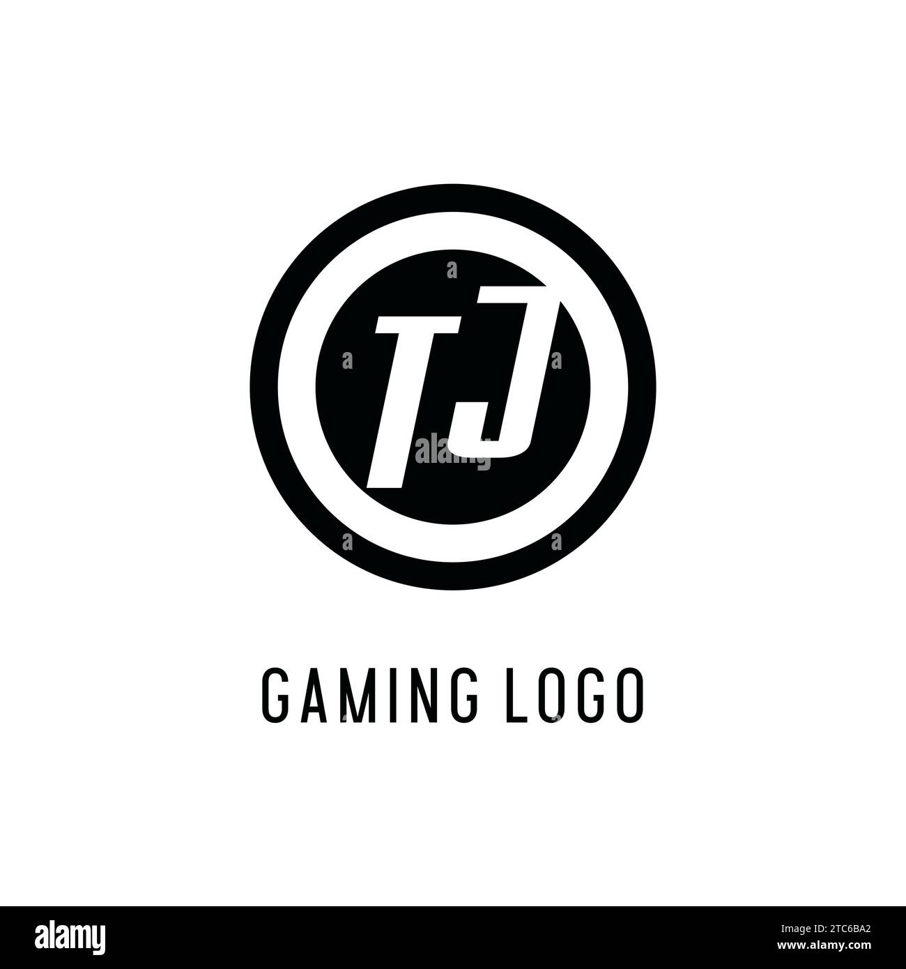 Initial TJ logo concentric circle line, clean and simple monogram logo ...