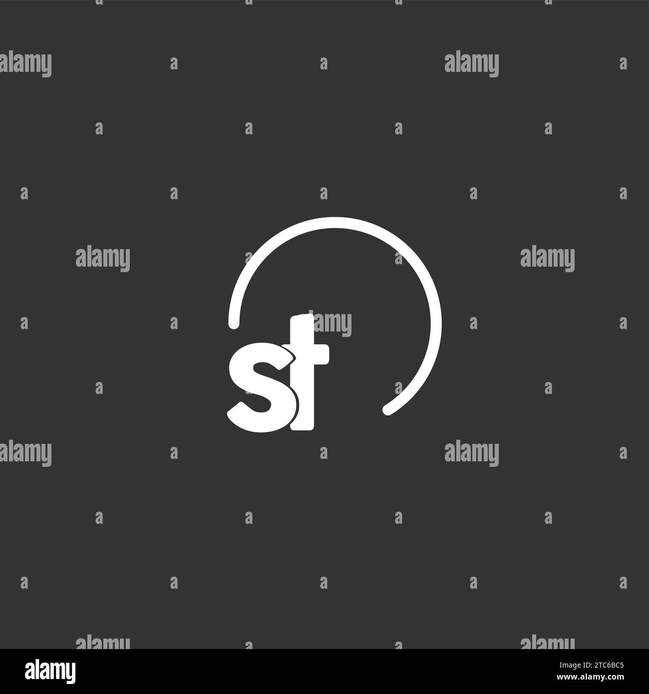 ST initial logo with rounded circle vector graphic Stock Vector Image ...