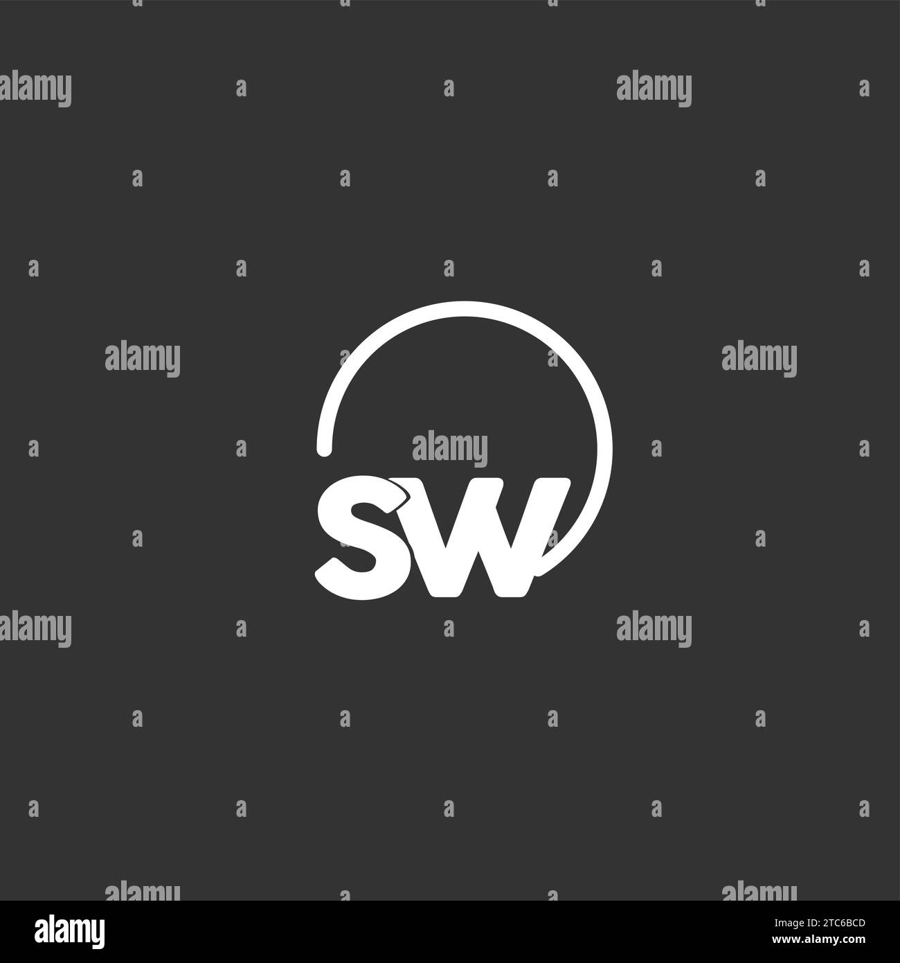 SW initial logo with rounded circle vector graphic Stock Vector Image ...