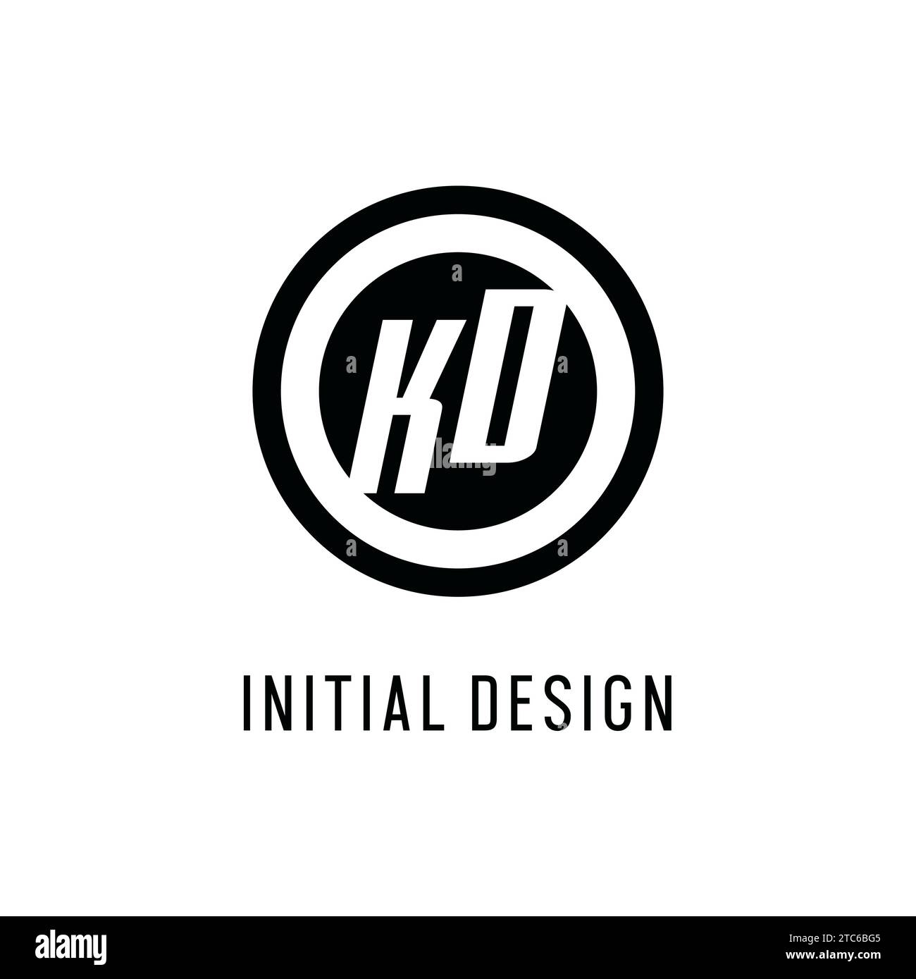Initial KD logo concentric circle line, clean and simple monogram logo ...