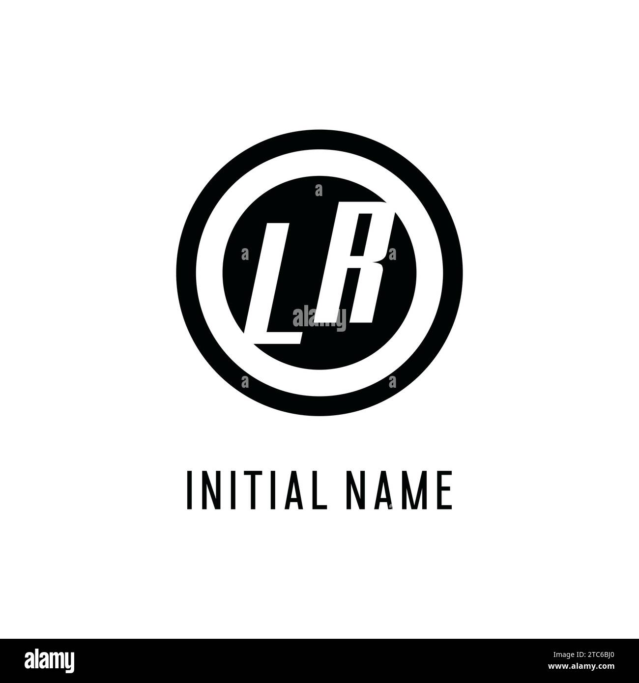 Initial LR logo concentric circle line, clean and simple monogram logo ...