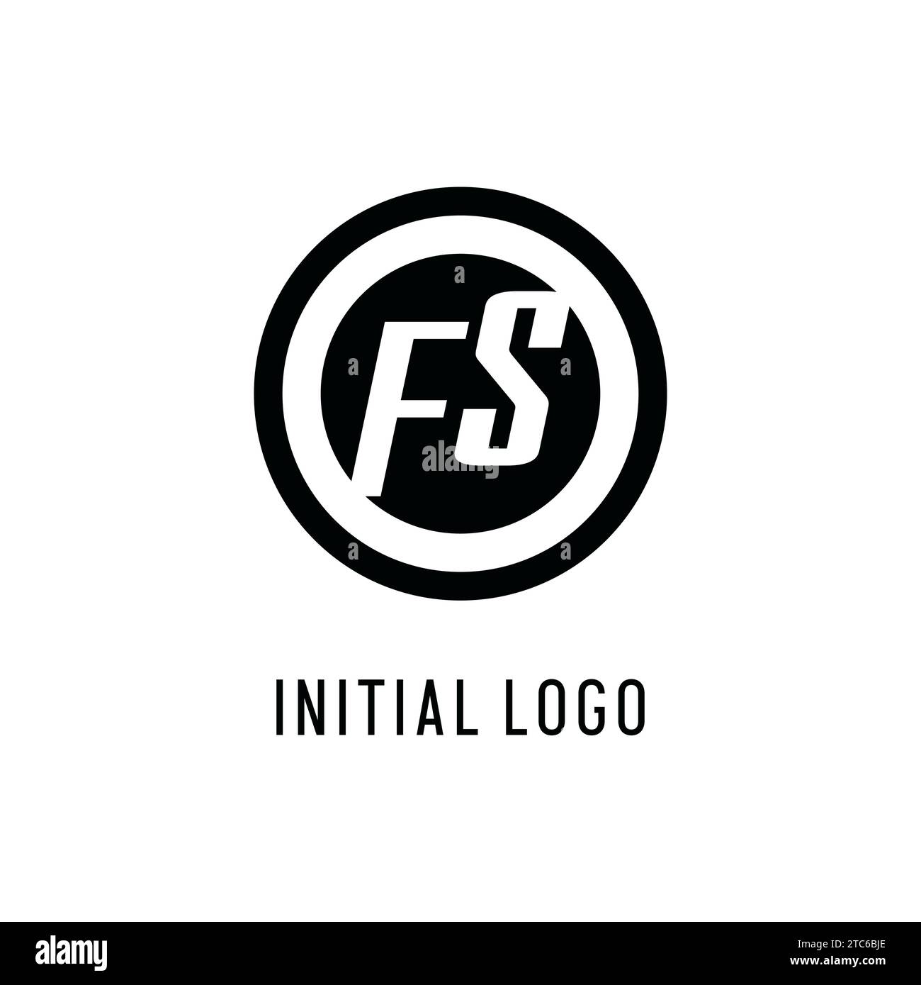 Initial FS logo concentric circle line, clean and simple monogram logo style vector graphic ...