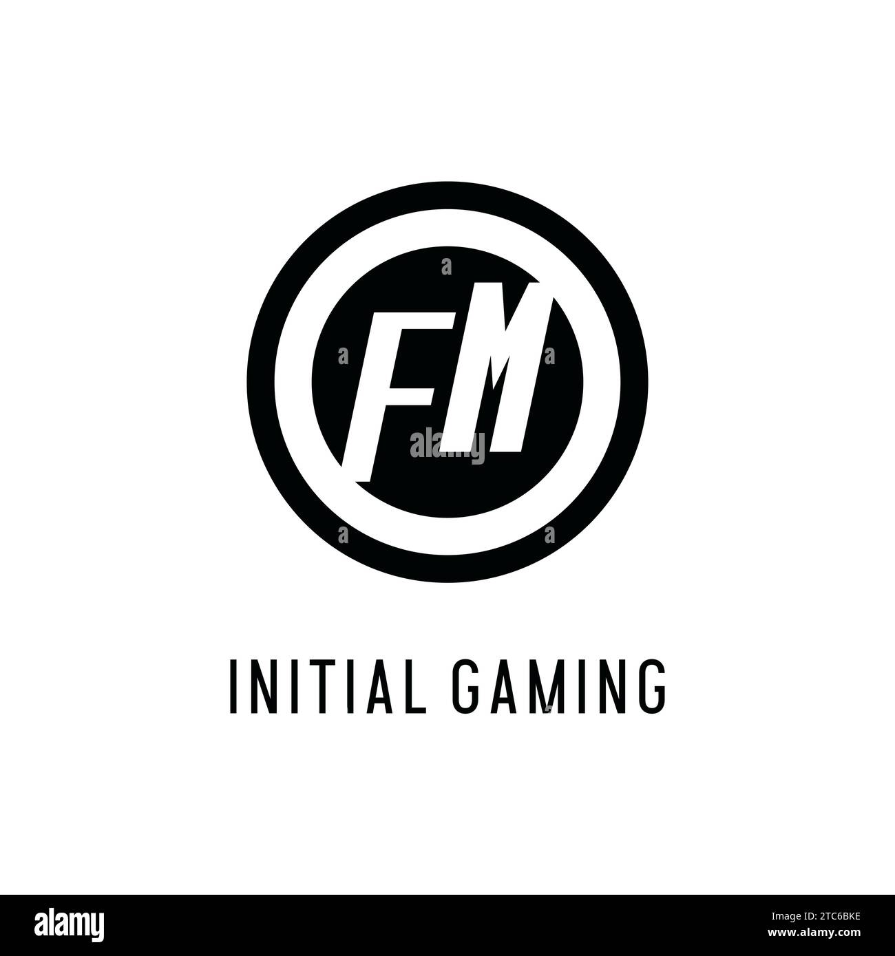 Initial FM logo concentric circle line, clean and simple monogram logo ...