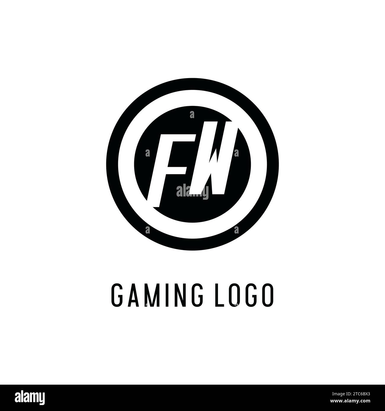 Initial FW logo concentric circle line, clean and simple monogram logo ...