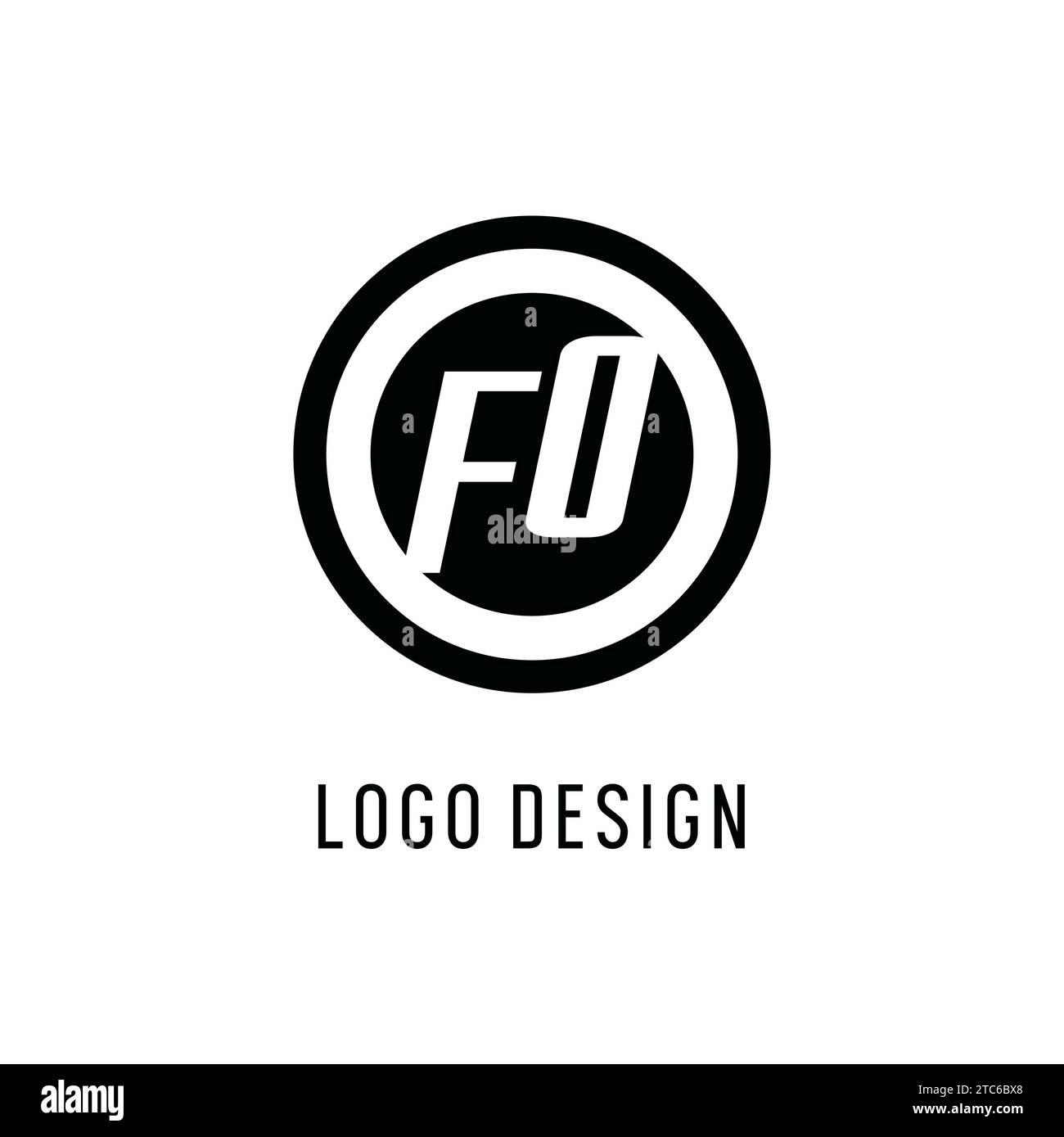 Initial FO logo concentric circle line, clean and simple monogram logo ...
