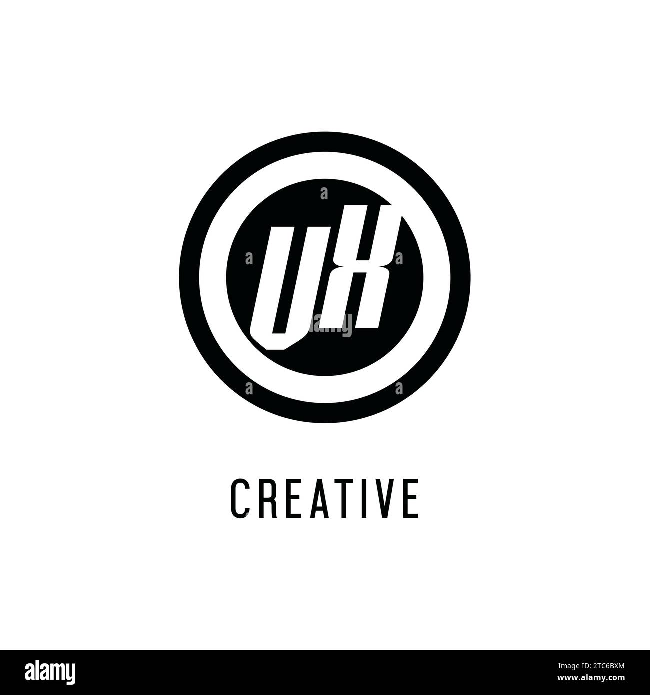 Initial VX logo concentric circle line, clean and simple monogram logo ...