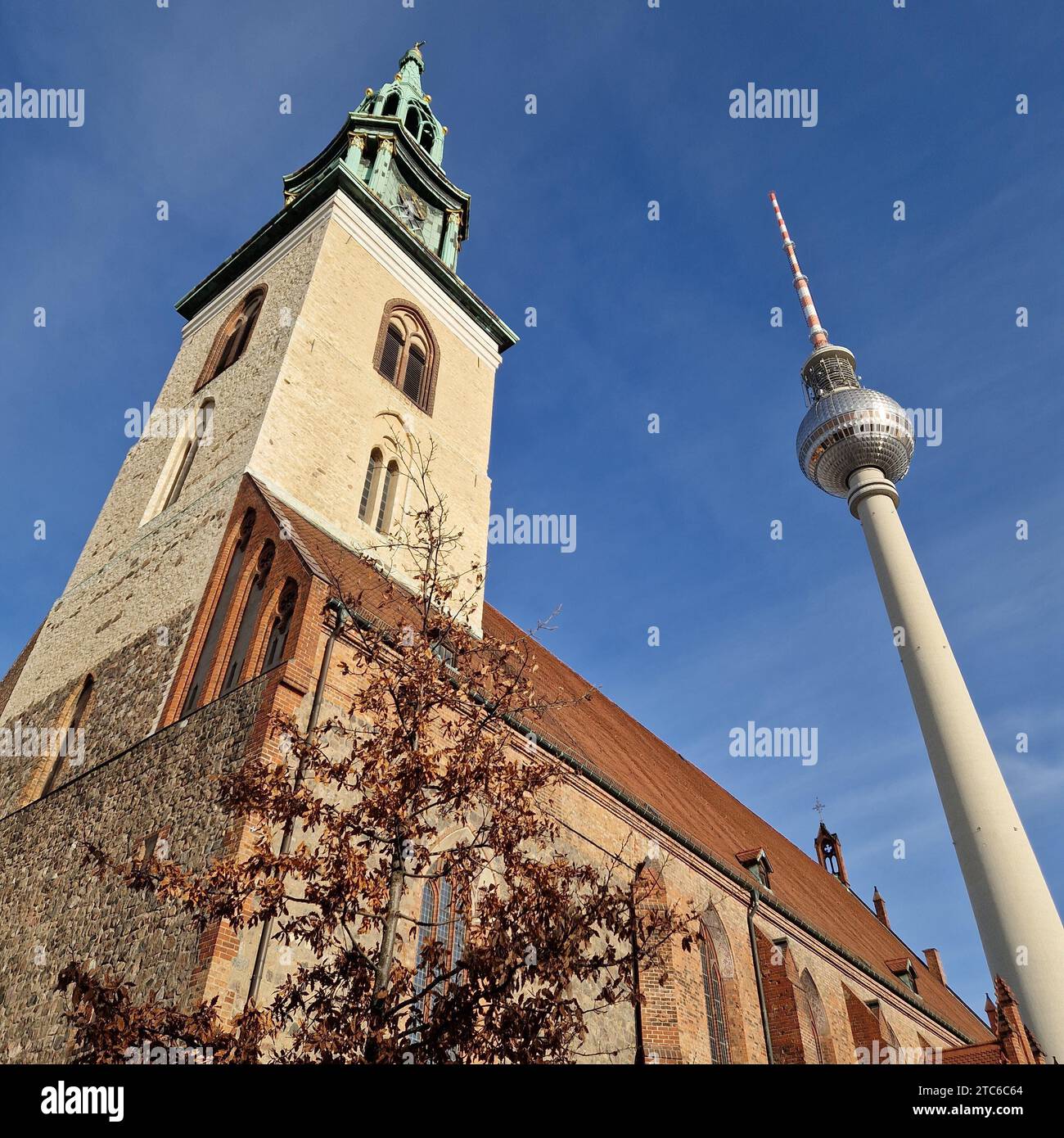 St. Mary's Church - St. Marienkirche and TV tower, Alexanderplatz ...