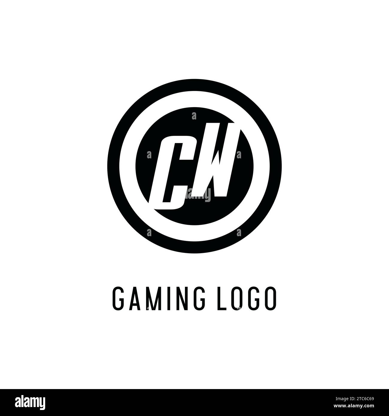 Initial CW logo concentric circle line, clean and simple monogram logo ...