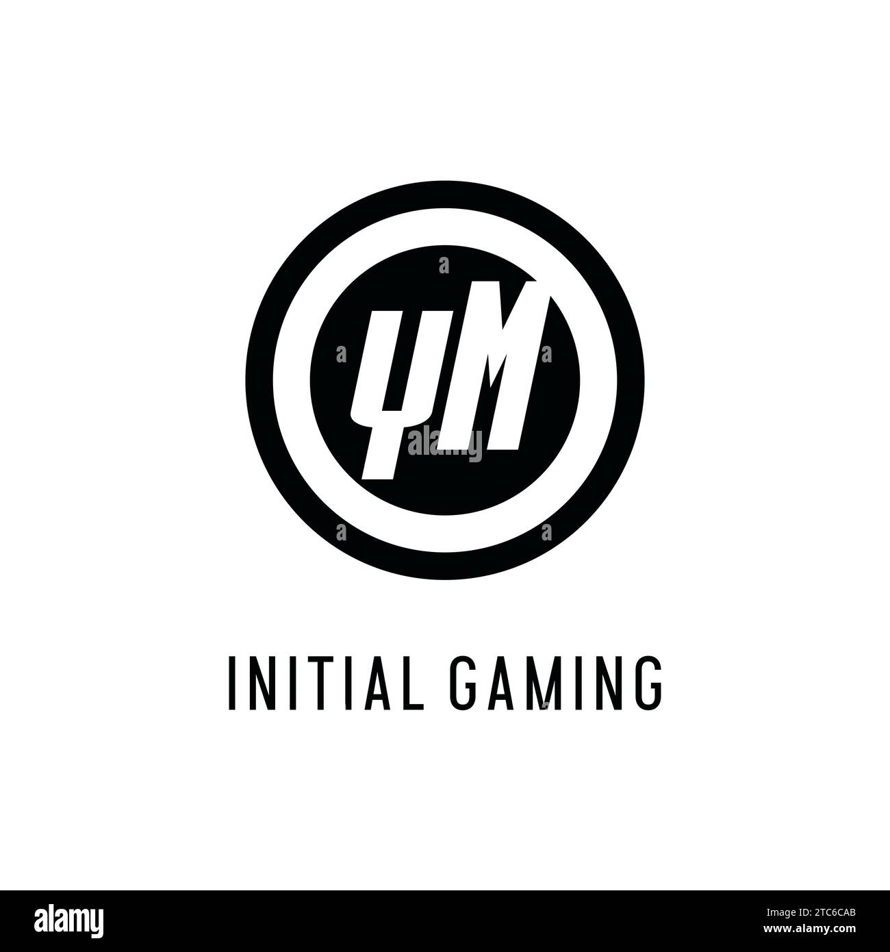 Initial YM logo concentric circle line, clean and simple monogram logo style vector graphic ...