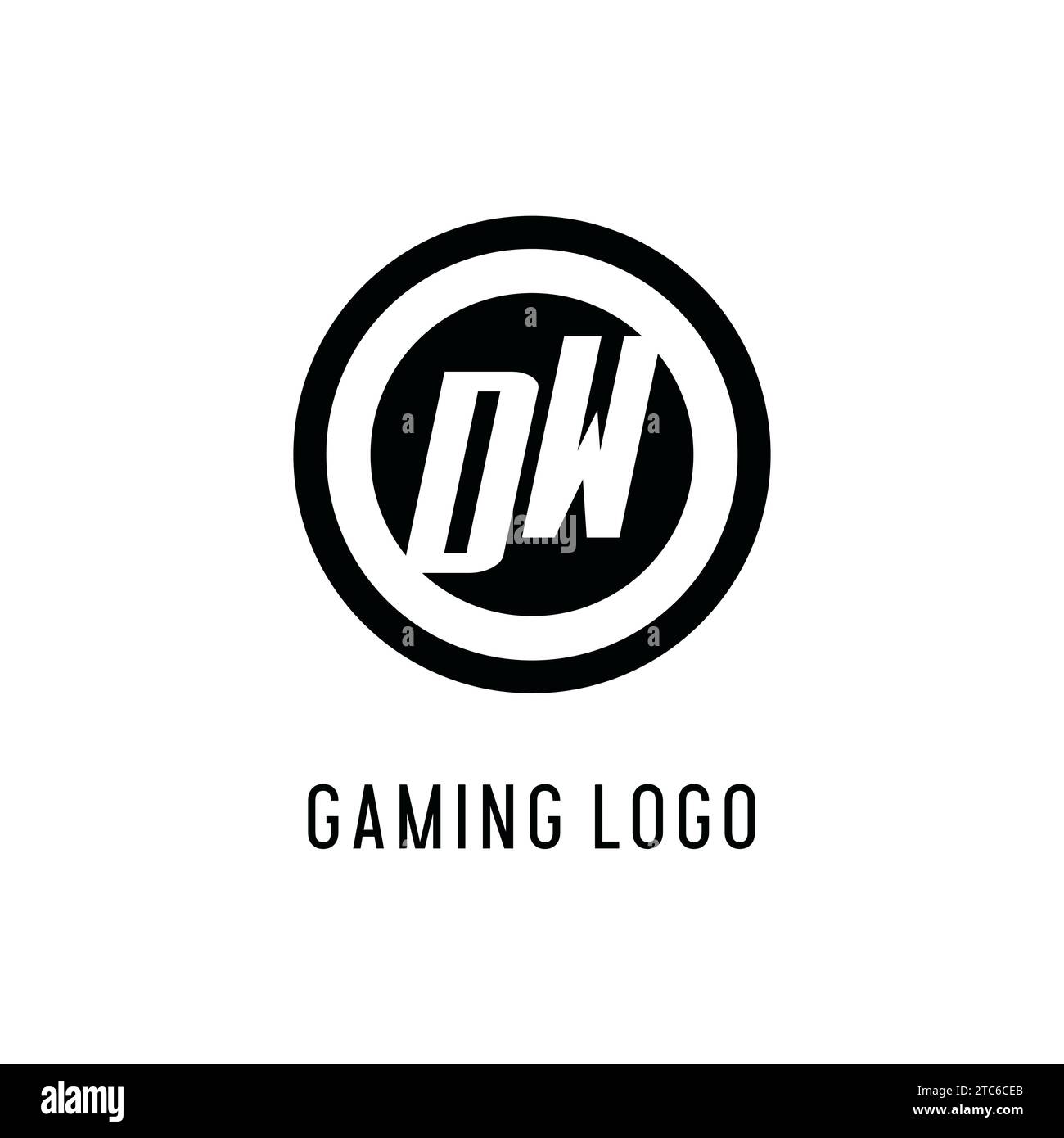 Initial DW logo concentric circle line, clean and simple monogram logo ...